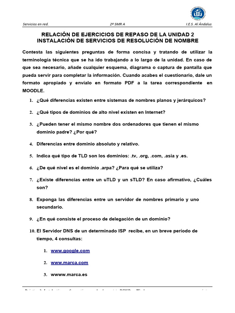 Relación Ejercicios Repaso Unidad 2 | PDF