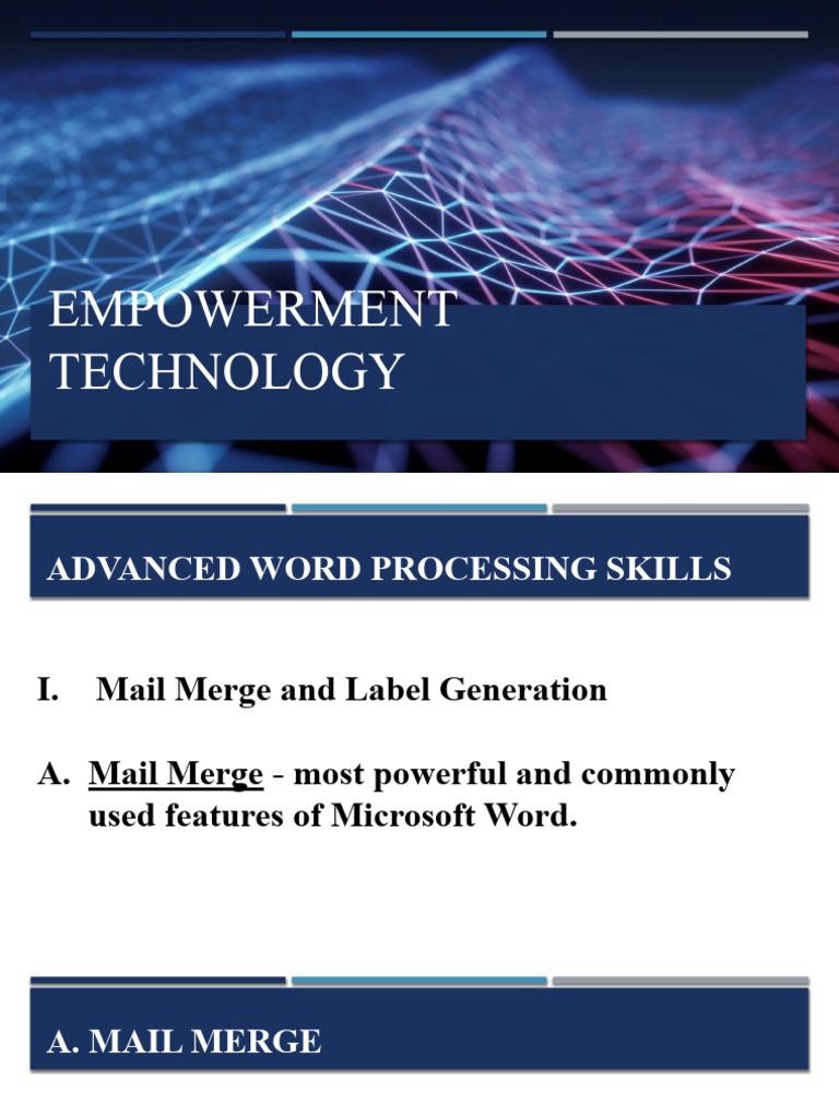 Advance Word Processing Skills 1 PDF Mail Computing
