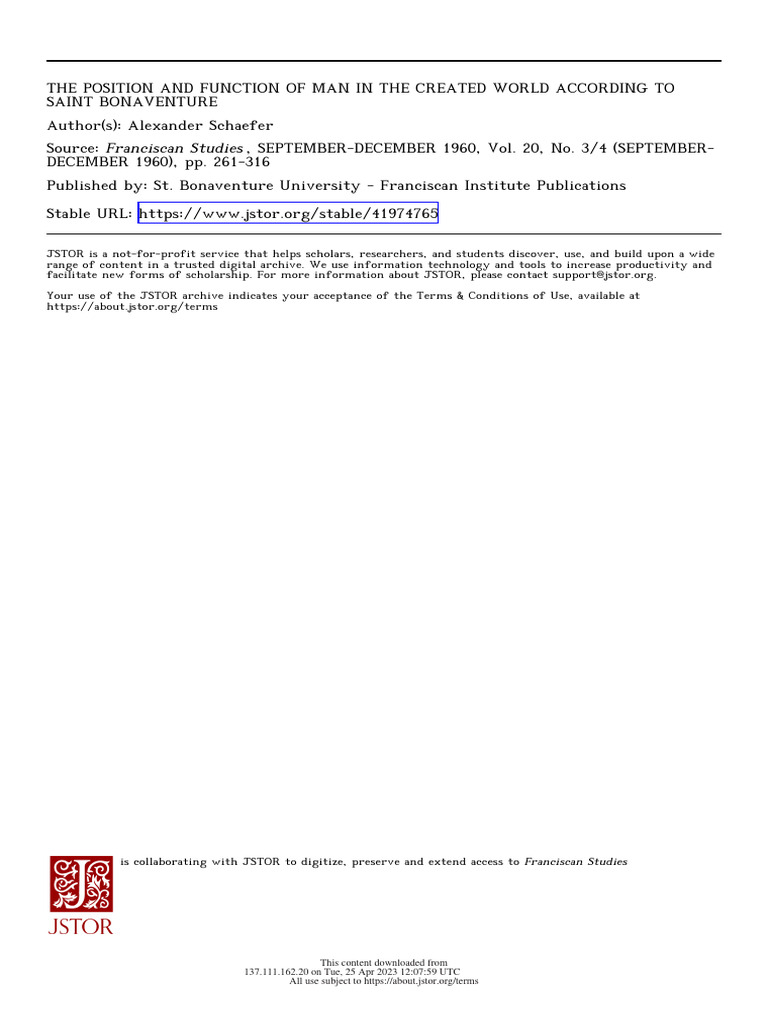 Alexander Schaefer - The Position and Function of Man in The Created ...