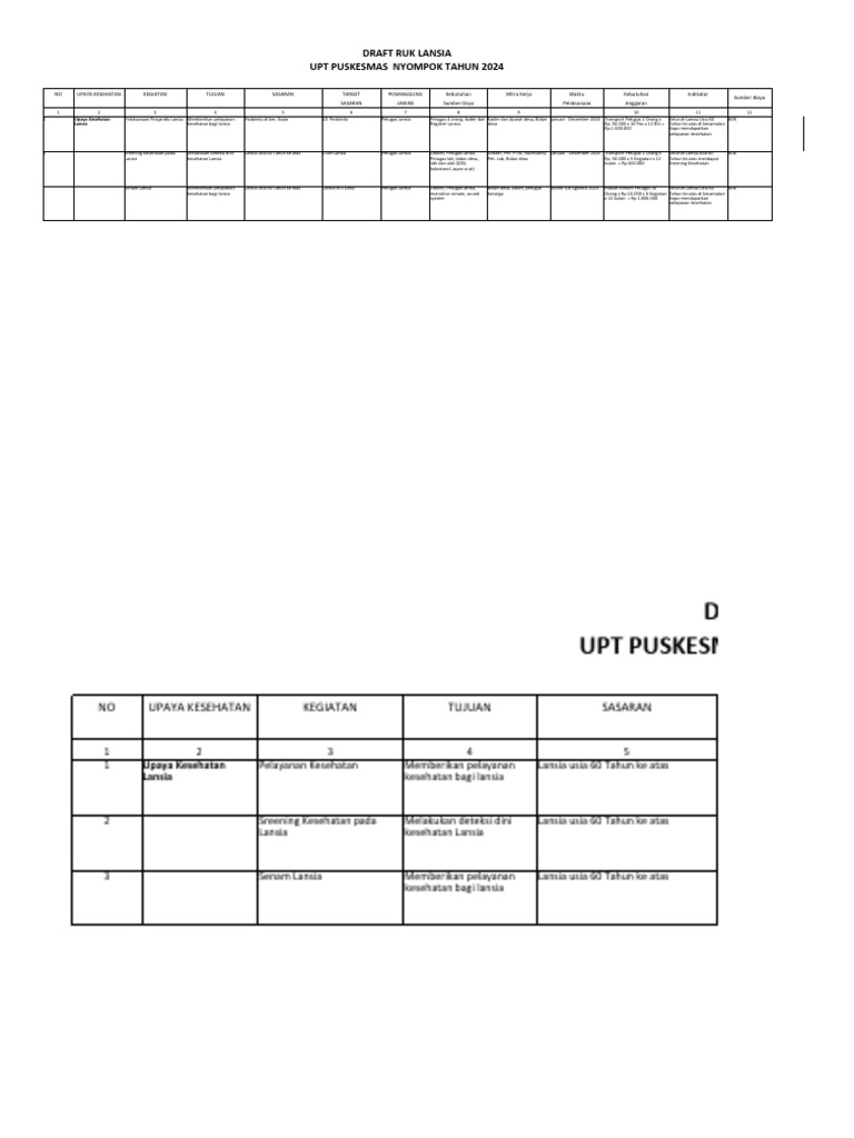 Ruk Dan RPK Lansia Pak Mul | PDF