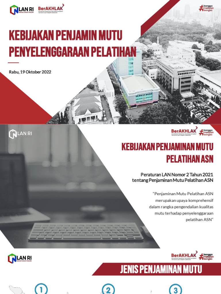 Kebijakan Penjaminan Mutu Penyelenggaraan Pelatihan - BPSDM Kumham | PDF