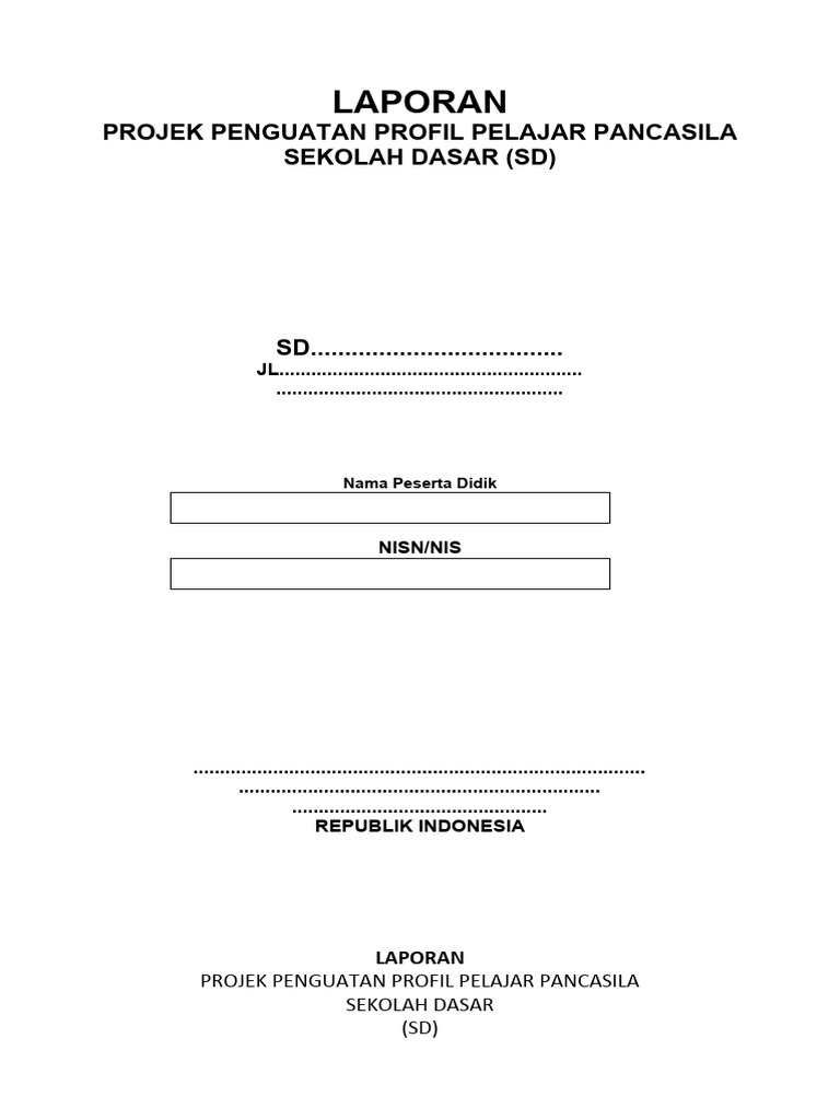 Cover Dan Isi Raport Format Raport P5 | PDF