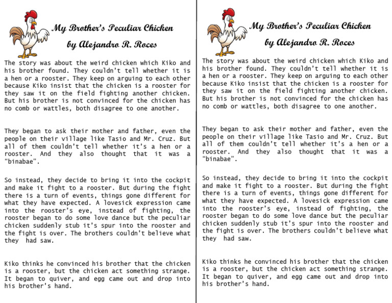 My Brother's Peculiar Chicken Story | PDF | Chicken | Ornithology