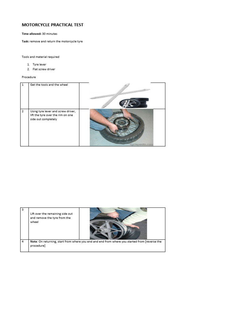 Tyre Fitting Test | PDF