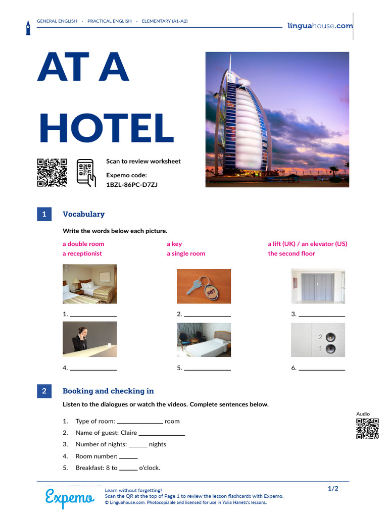 At A Hotel British English Student | PDF