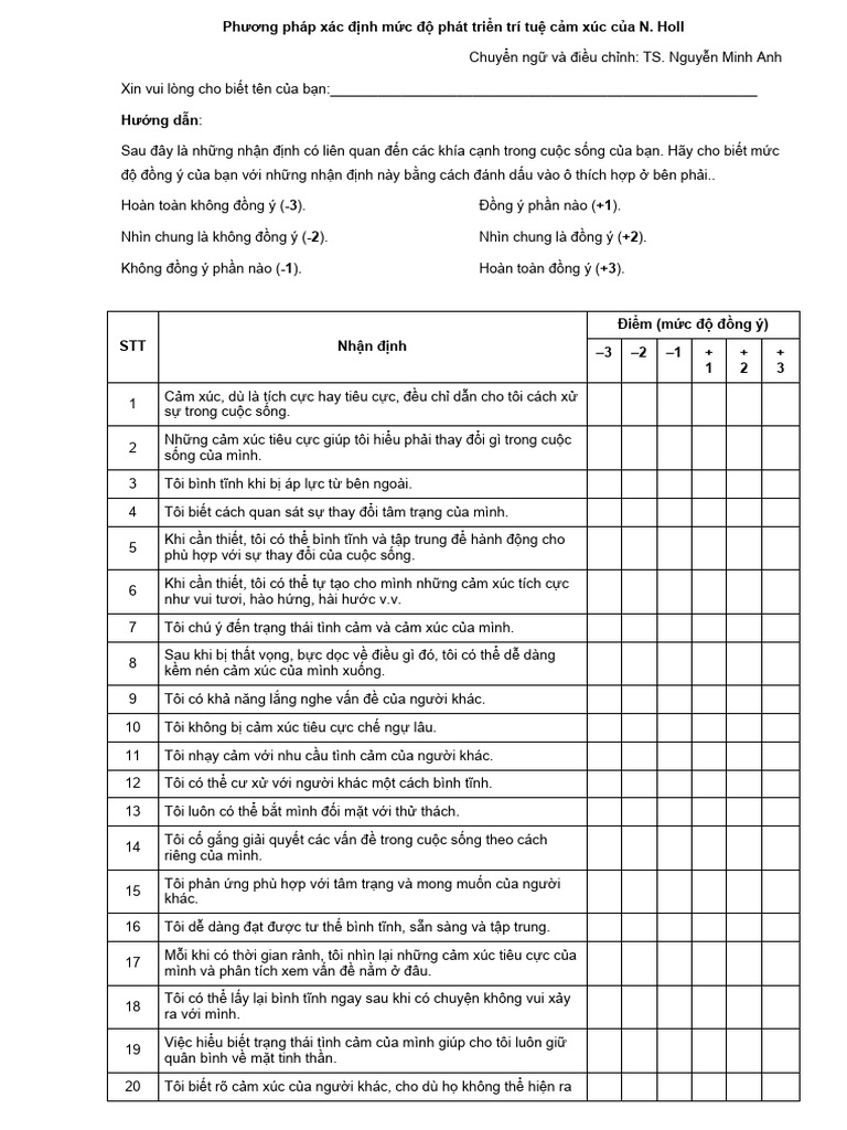 Thang Do Cam Xuc Cua Holl | PDF