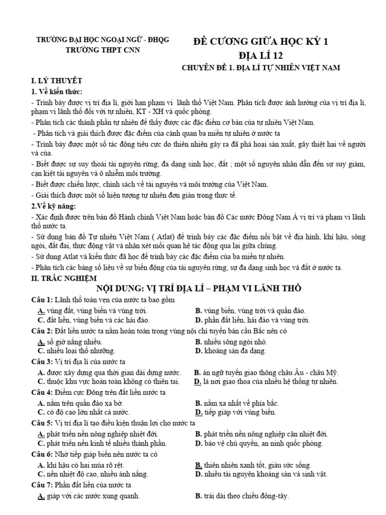 12.ĐỀ CƯƠNG GKI | PDF