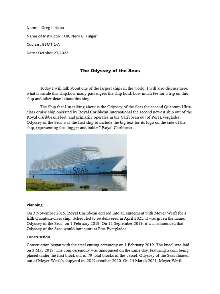 Greg PC Elec Assignment.. | PDF | Cruise Ship | Shipping