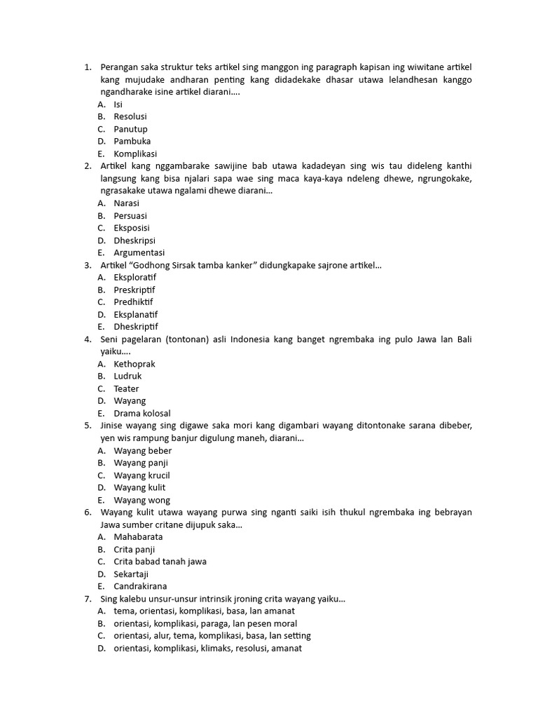 Latihan PTS Kls X | PDF