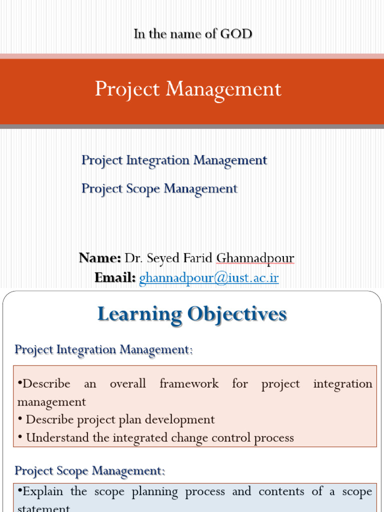 Project Integration & Scope Management | PDF | Project Management ...