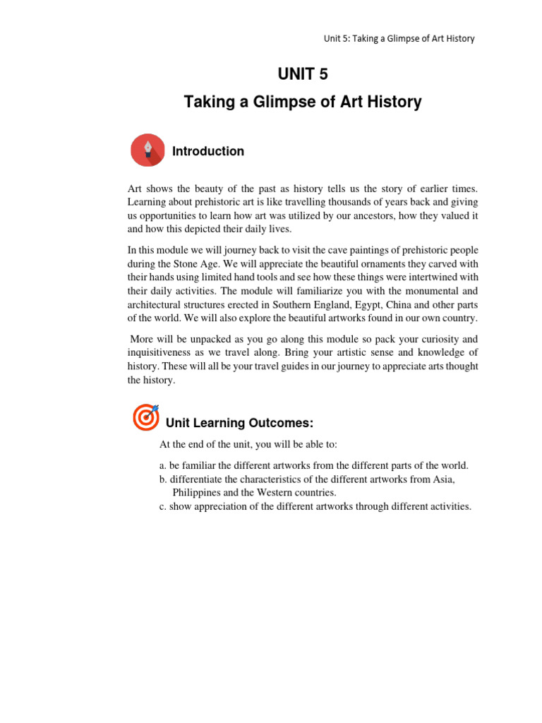 Unit 5 Topic 1 Prehistoric Art | PDF