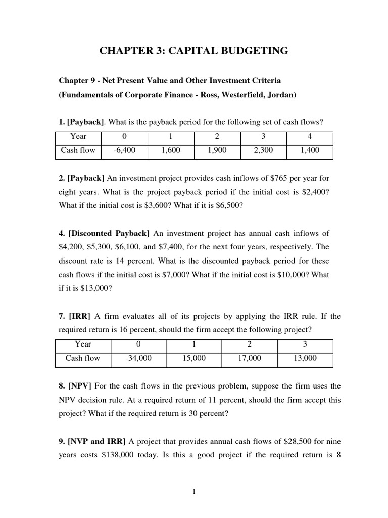 Exercise Chapter 3 | PDF | Discounted Cash Flow | Internal Rate Of Return