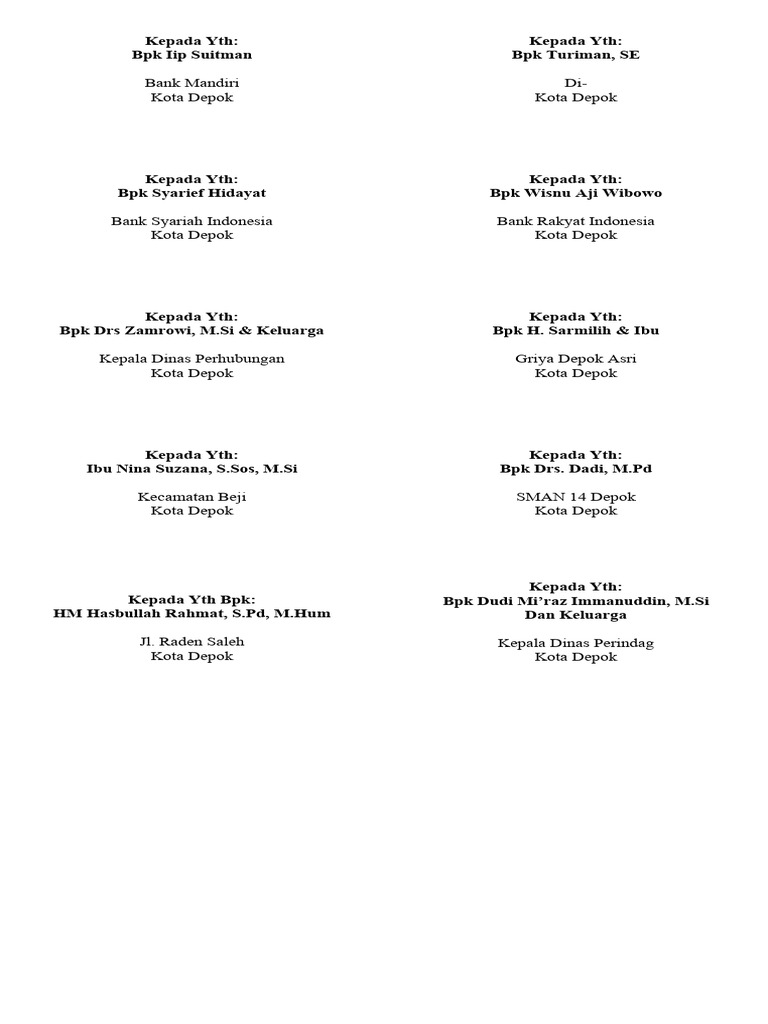 Label Nama Undangan VIP | PDF