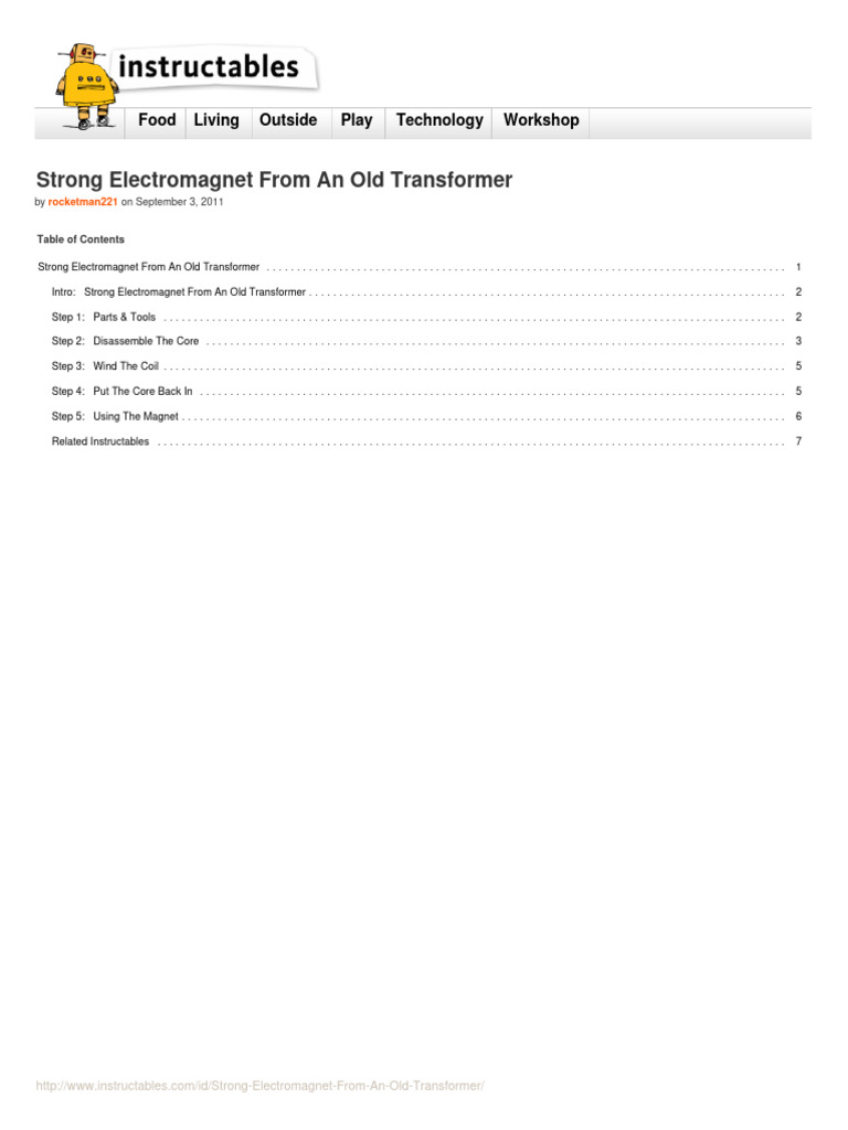 Build a Strong Electromagnet Easily | PDF | Transformer | Inductor