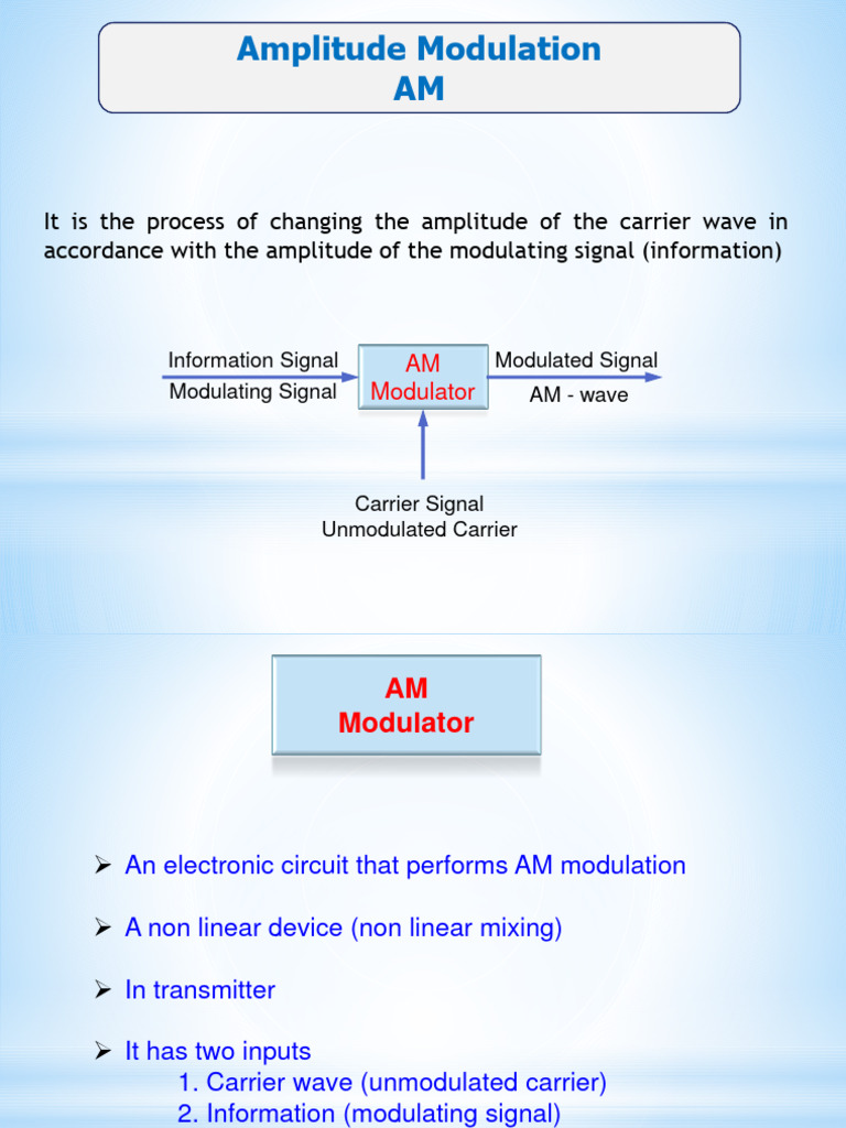 Understanding Amplitude Modulation Basics | PDF | Frequency Modulation | Modulation