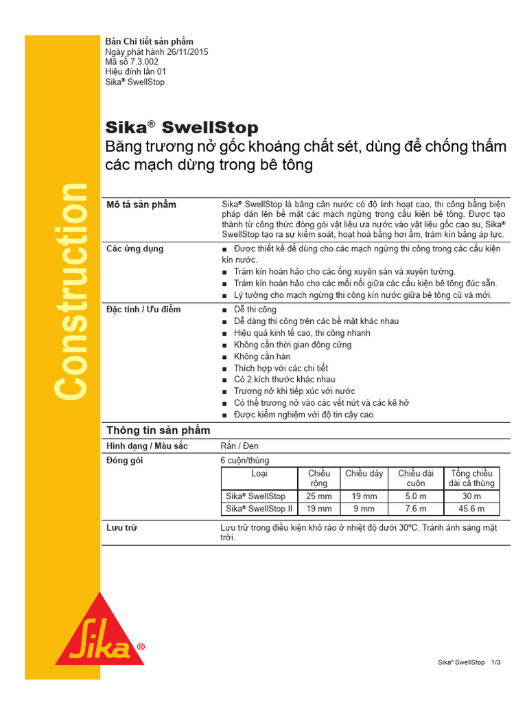 Sika® SwellStop - VN | PDF