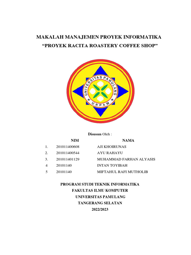 Proyek Racita Roastery Coffee Shop | PDF