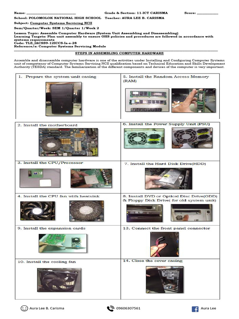 Q1 Week 2 - Assemble Computer Hardware | PDF