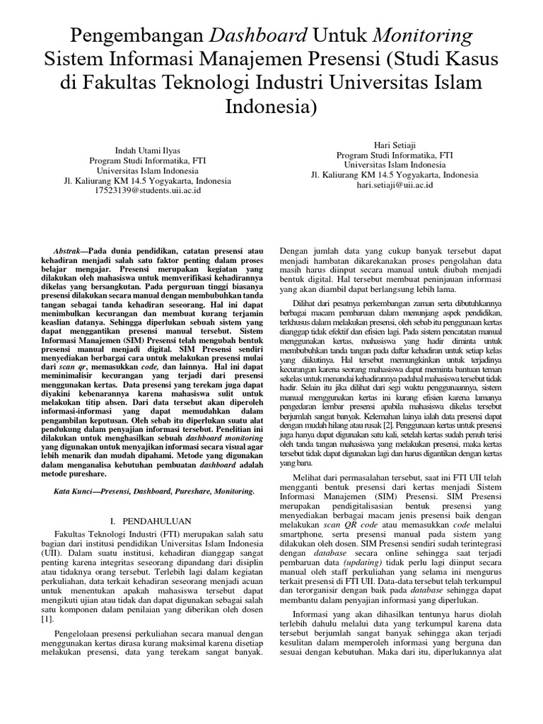 Admin, Pengembangan Dashboard Untuk Monitoring Sistem Informasi ...