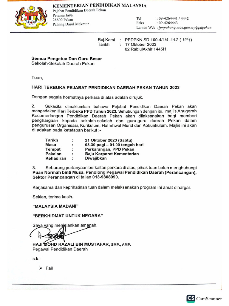 Hari Terbuka PPD Pekan (PGB) | PDF