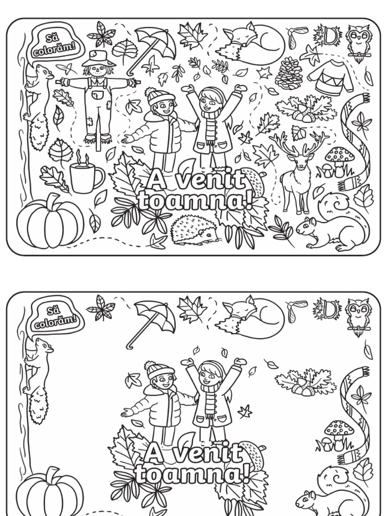 Toamna Desene de Colorat - Ver - 1 | PDF