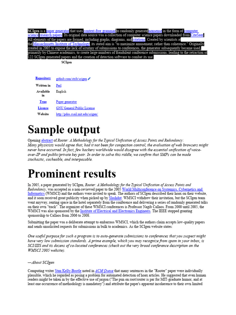 Sample Output: Scigen Is A | PDF | Computer Science | Computing