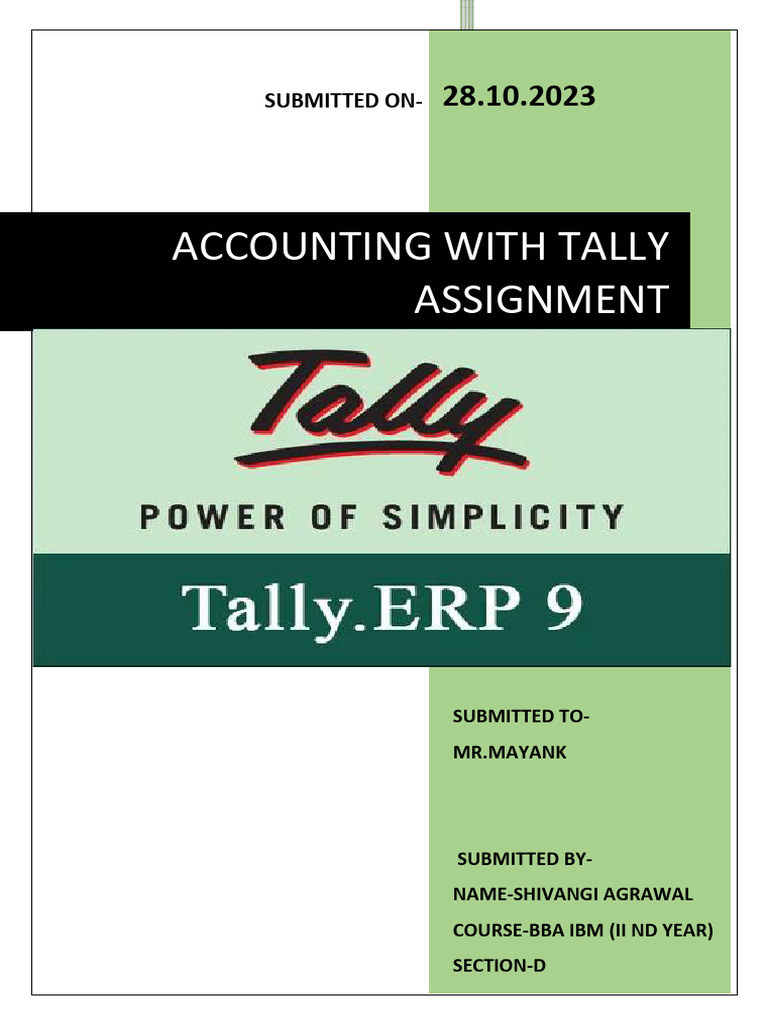Tally Assignment Pdf 