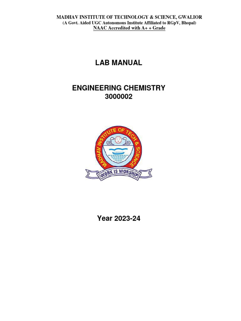 Practical Manual 2023-24 | PDF | Titration | Chemistry