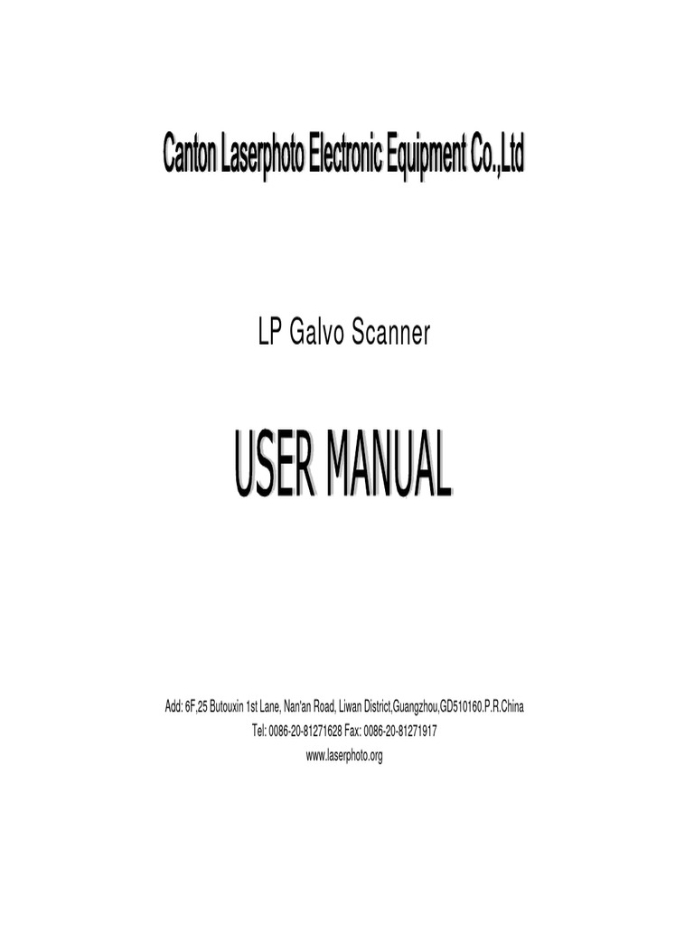 LP Galvo Scanner Laserphoto | PDF | Image Scanner | Amplifier