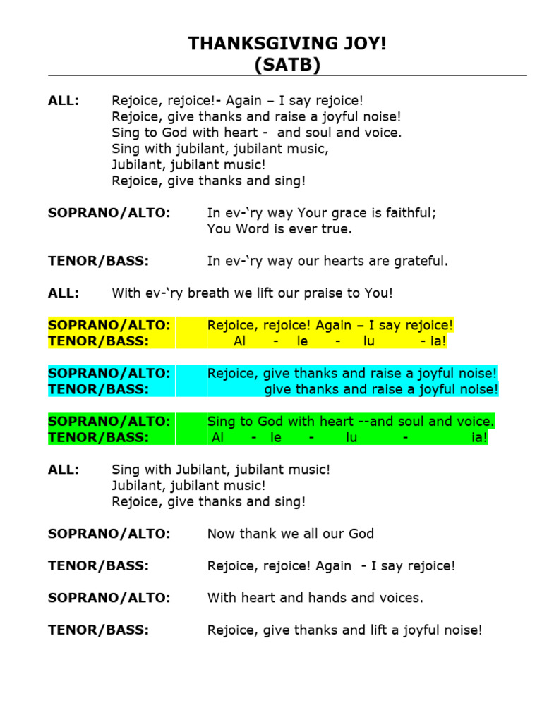Thanksgiving Joy Satb | PDF