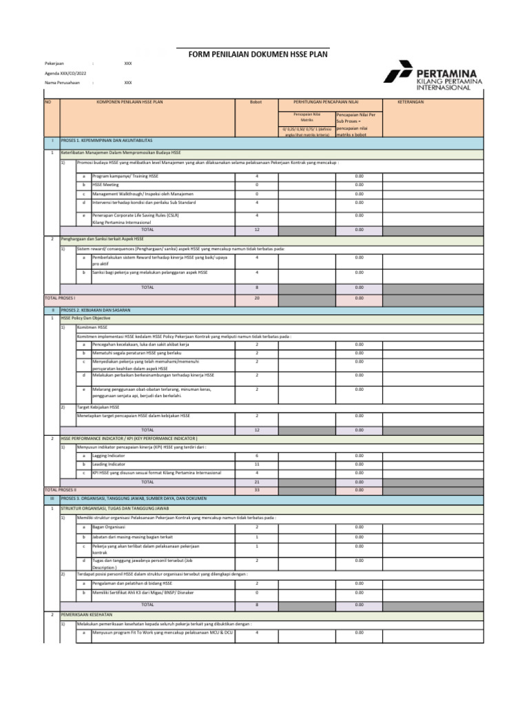 Lampiran HSSE Plan Supply Manpower | PDF