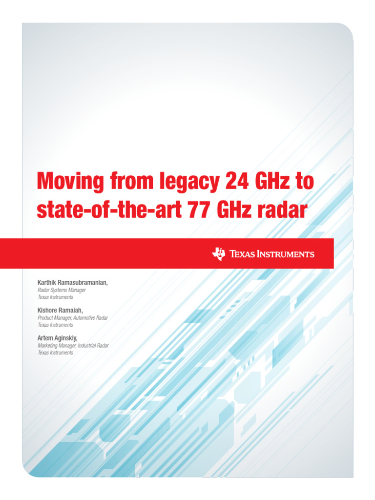 Moving From Legacy 24 GHZ To State-Of-The-Art 77 GHZ Radar | PDF ...