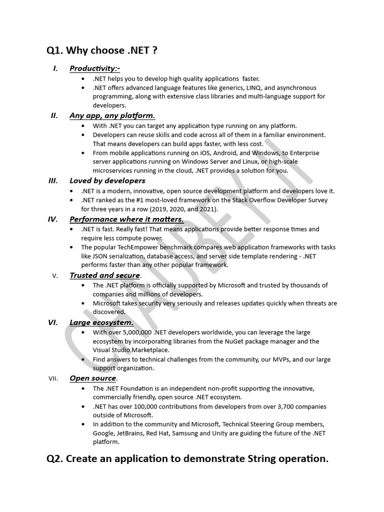 AWP Notes | PDF | .Net Framework | Object (Computer Science)
