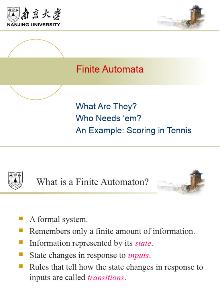 Finite Automata Pdf Formal Methods Mathematical Logic