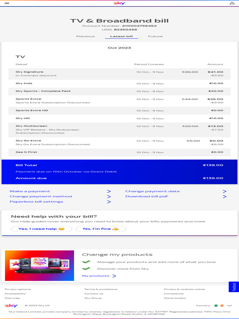 Download Your Sky Bill PDF Guide | PDF