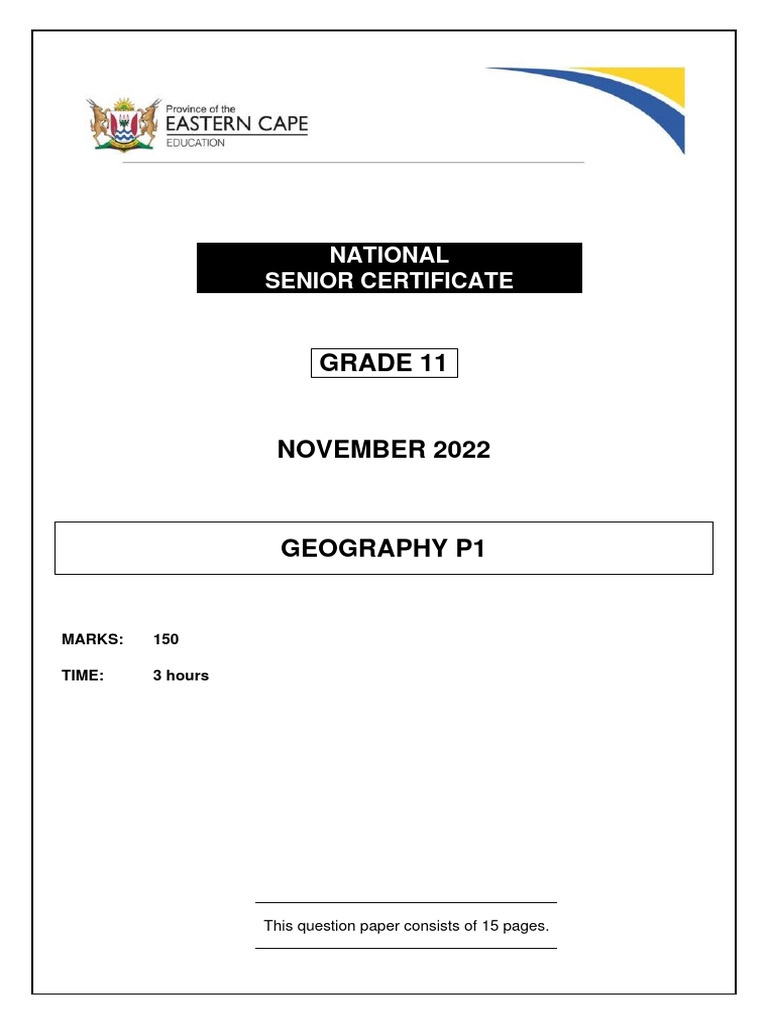 Geography p1 QP Gr11 Nov 2022 - English | PDF