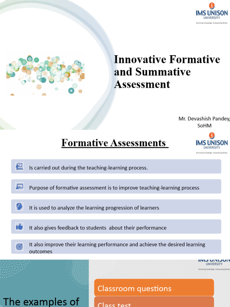 Innovative Formative and Summative Assessment | PDF | Educational ...