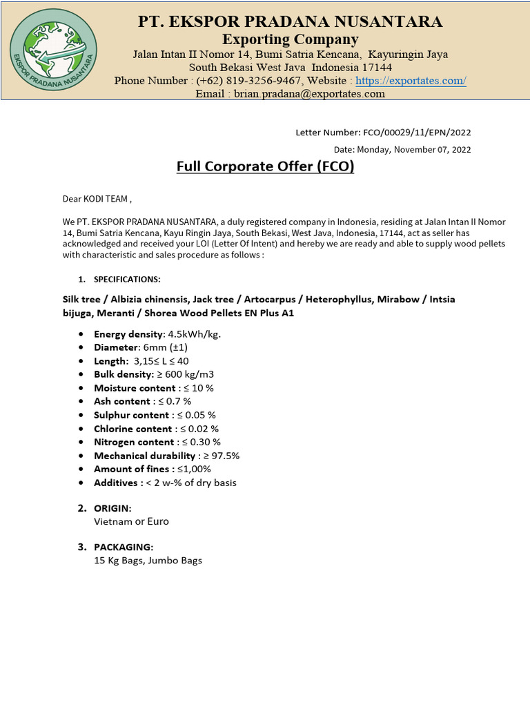 Kodi Team FCO - 221111 - 171901 | PDF | Forest Products | Natural Materials