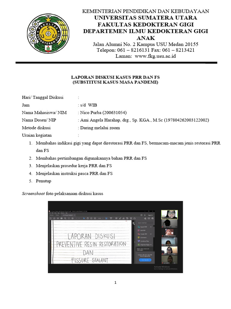 BKD Laporan Diskusi PRR Dan FS Nico Purba (200631054) | PDF | Sains & Matematika