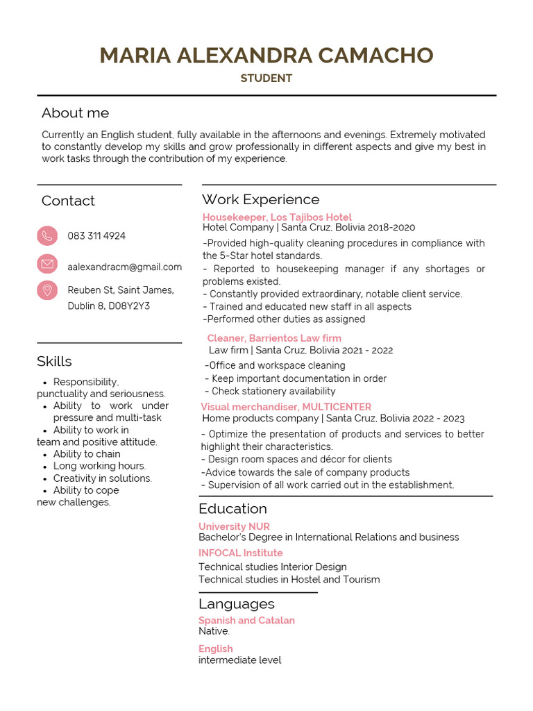 CV - Alexandra Camacho | PDF