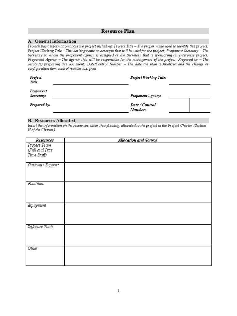 Resource Plan Template 1.2 | PDF | Project Management | Production And ...
