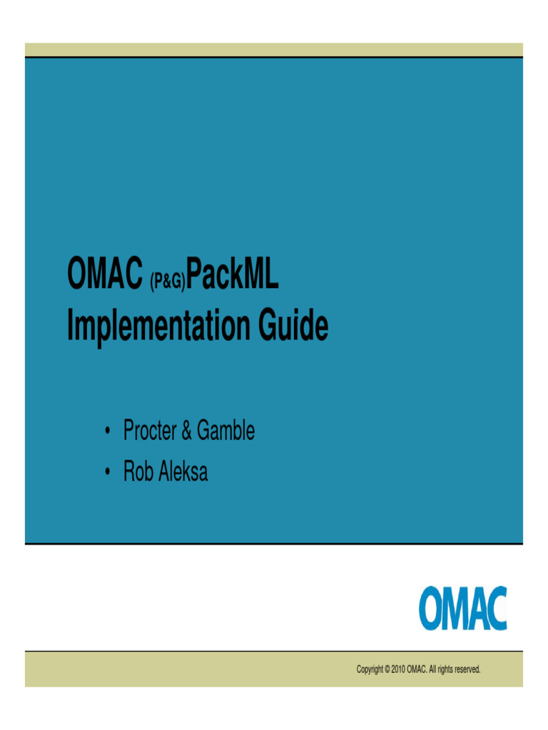 OMAC P&G PackML Implementation Guide | PDF | Computing | Computer Engineering