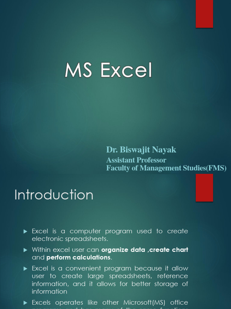 CH 6 - EXCEL | PDF | Microsoft Excel | Spreadsheet CH 6 - EXCEL | PDF | Microsoft Excel | Spreadsheet