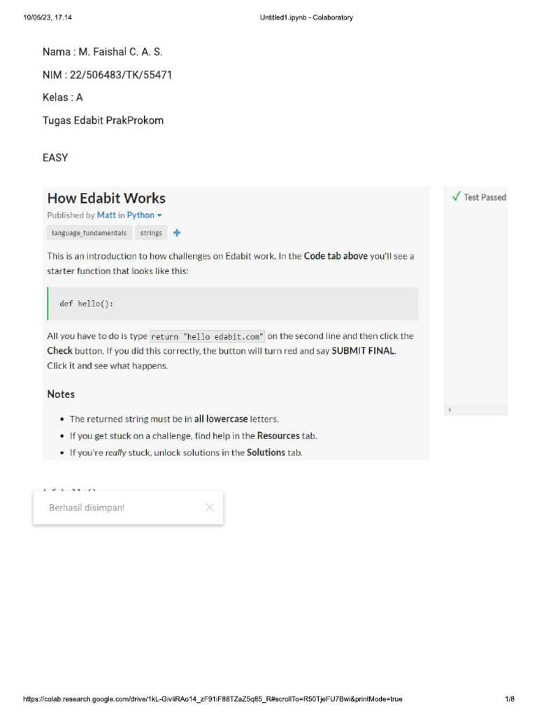 Tugas EDABIT PrakProkom | PDF