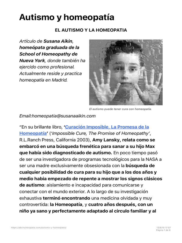 Autismo y Homeopatía ABC HOMEOPATÍA | PDF
