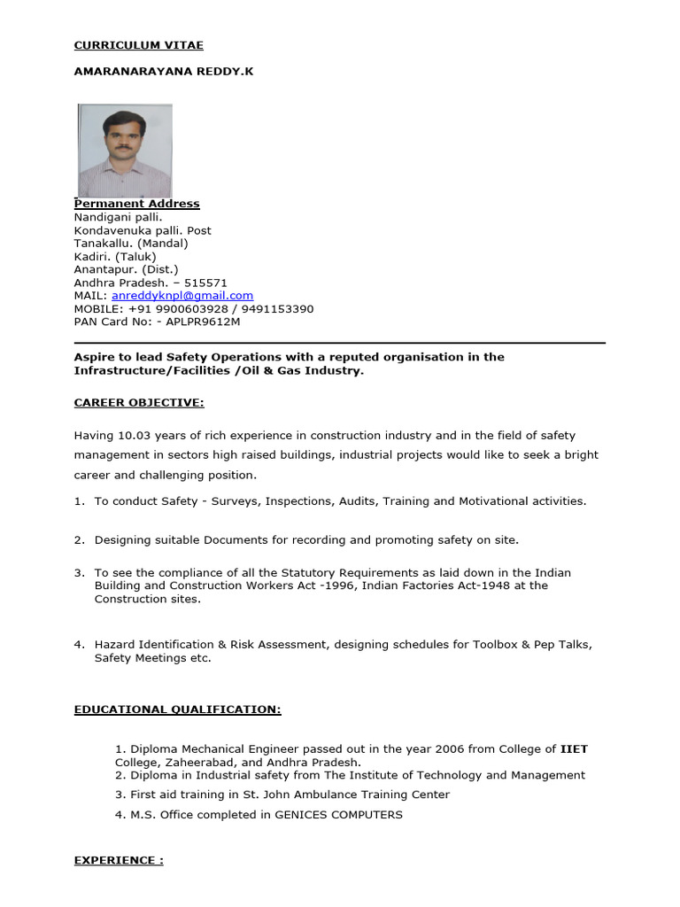 Amar@reddy - CV-18-11-16 | PDF