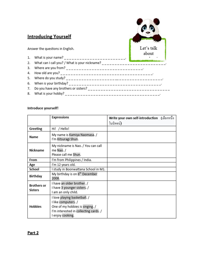 W1 - Introducing Yourself and Others Conversation | PDF