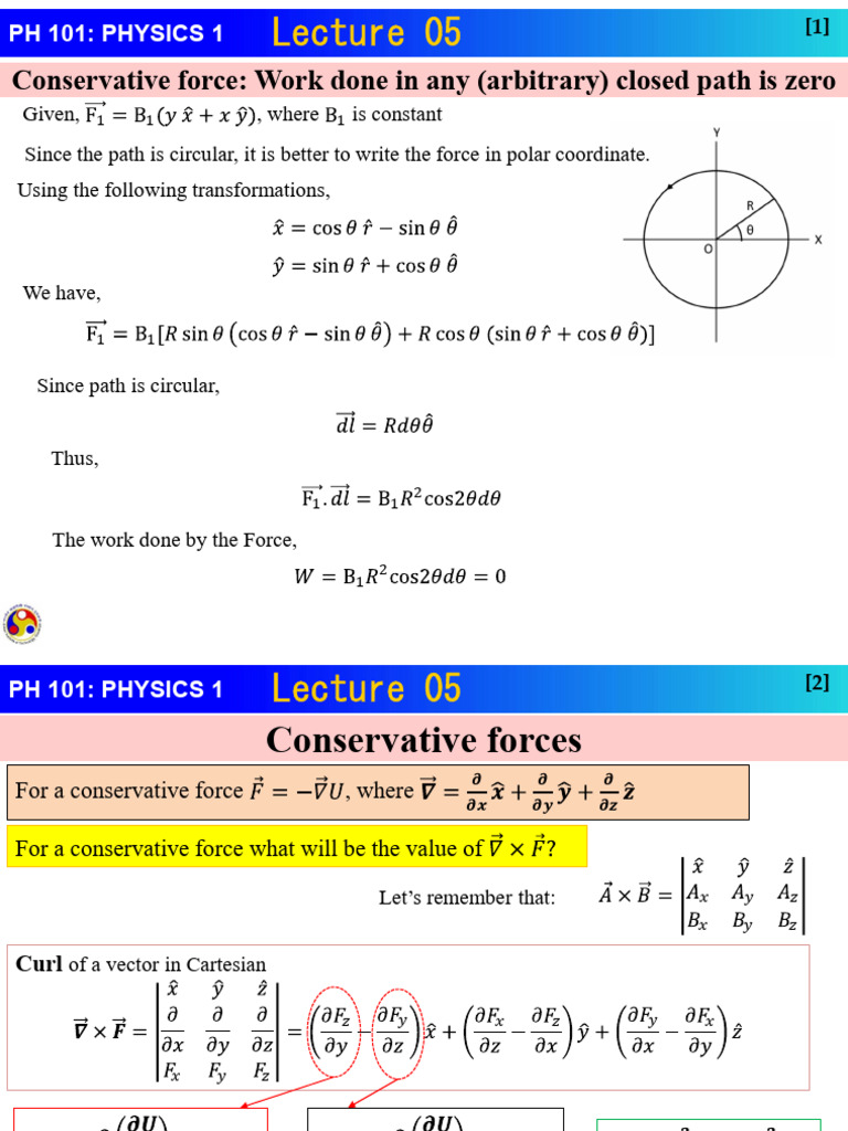 Conservative Force: Work Done in Any (Arbitrary) Closed Path Is Zero ...