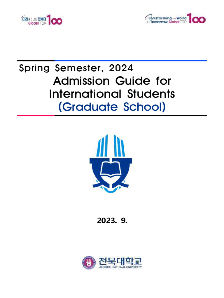 JBNU Grad School Int'l Admissions Guide | PDF | Academic Degree ...