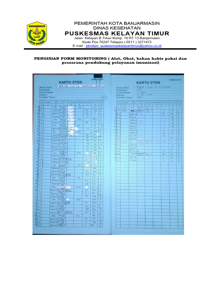 4.3.1.3 Contoh Form Monitoring Vaksin | PDF